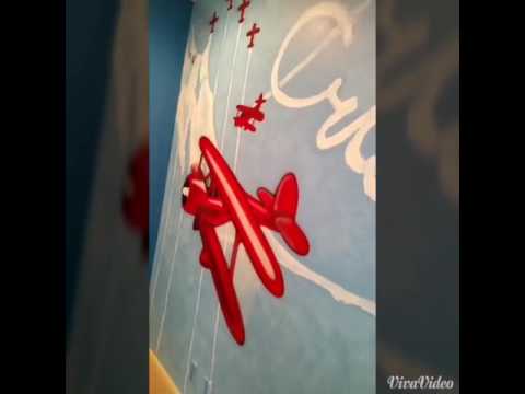 Custom Airplane Wall Art Mural