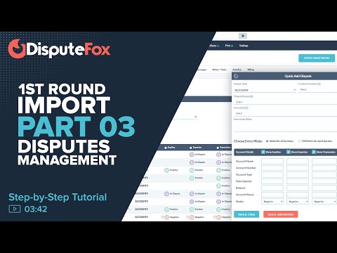 Training - Credit Import & Dispute Step 3 - Disputes Tab