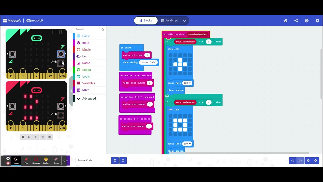Microsoft MakeCode Morse Code for micro:bit