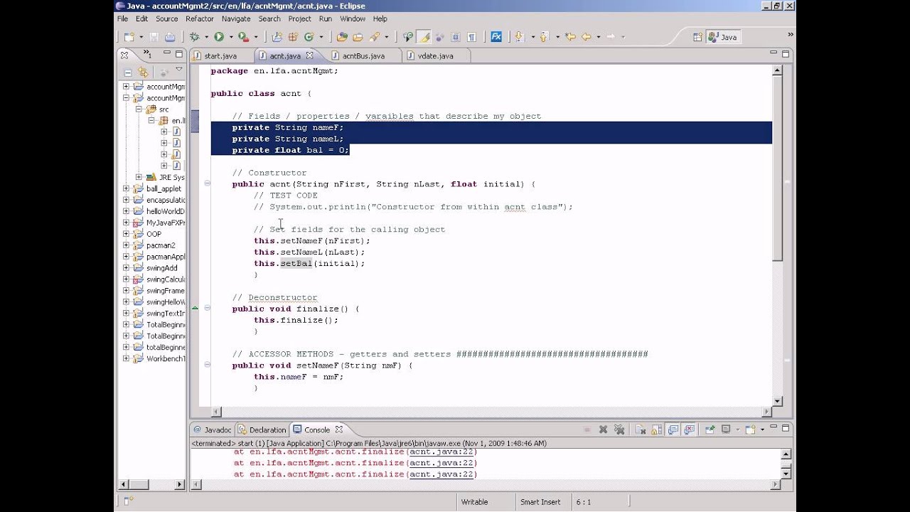 Java w/ Eclipse 28 - Bank Program Part 14