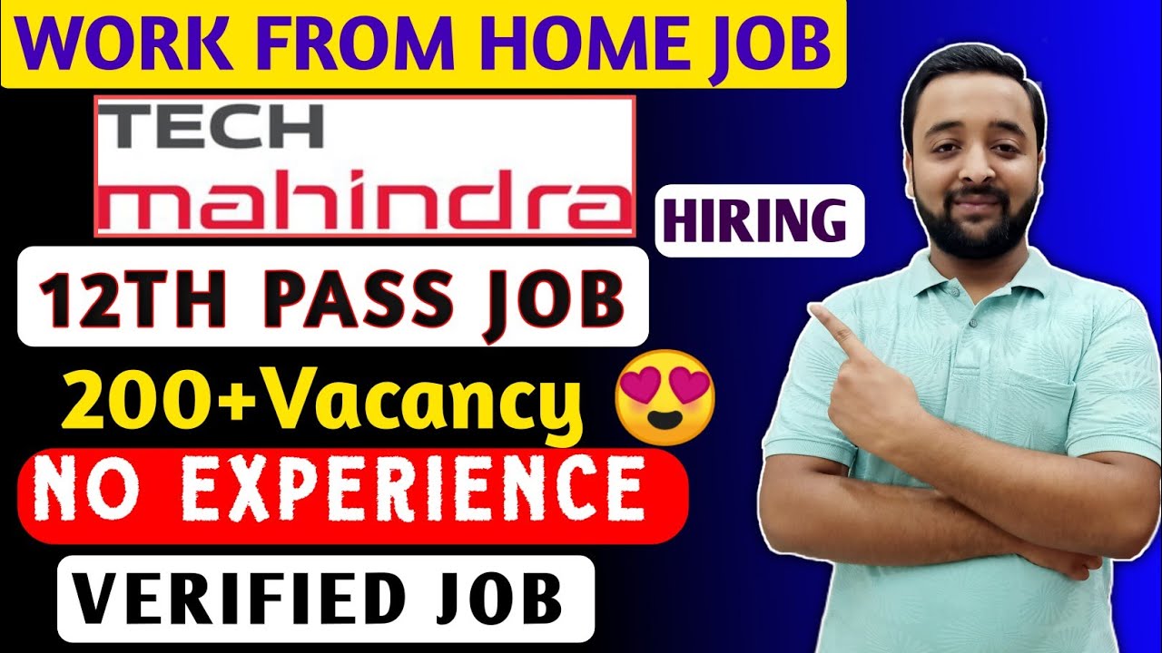Tech Mahindra Work From Home Job 2025| Online Jobs At Home | 12th Pass Job | Remote Job For Freshers
