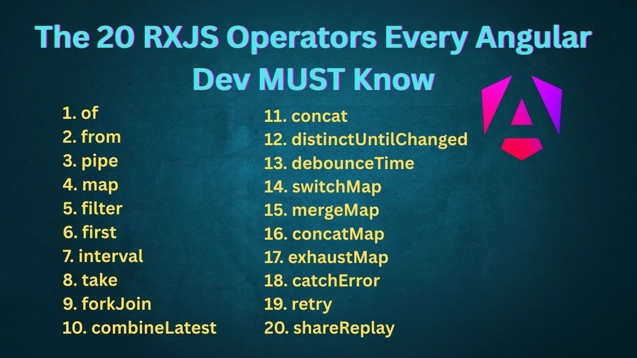RxJS for Angular Interviews: 20 Operators You MUST Master #rxjs #angular