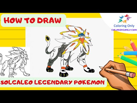 How to Draw Solgaleo Legendary Pokemon
