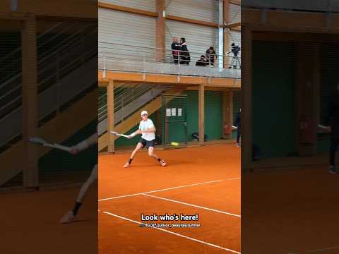 Jannik Sinner practicing with Draper in Beaulieu-sur-Mer during the ITF Junior tournament #tennis