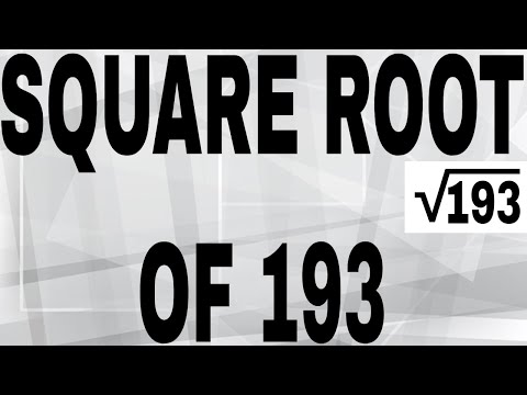 SQUARE ROOT OF 193