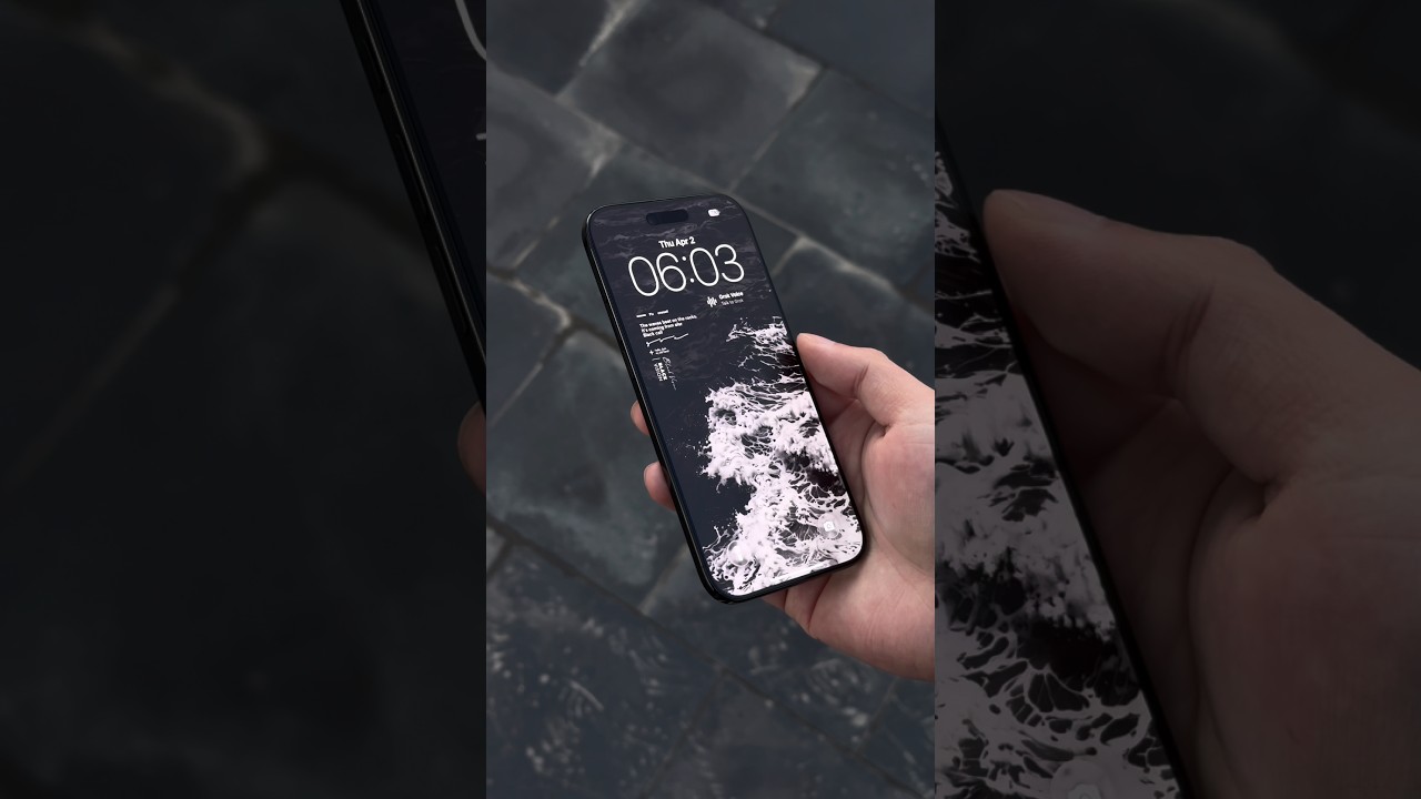 iOS Setup with Dark Wave Design. #iphonesetup #iphonewallpaper