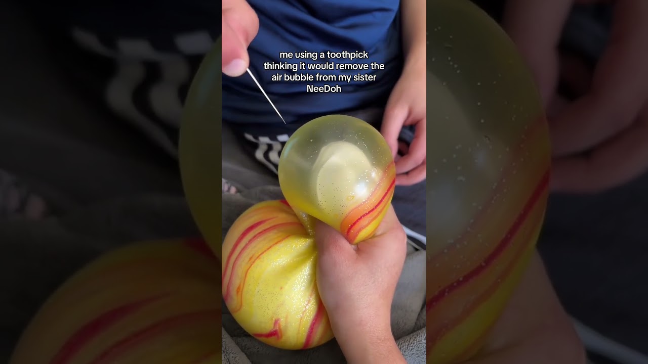 me using a toothpick thinking it would remove the air bubble from my sister NeeDoh