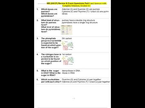 MB ASCP Review & Exam Questions Part I and Answers with Complete Solutions, Graded A+