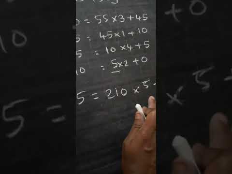 If the H.C.F of 210 and 55 is expressible in the form of 210×5+55y, find y. in Tamil