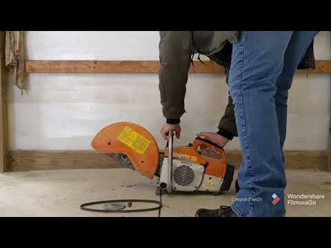 Stihl TS400 Demo Concrete Saw Cold Start And Rev