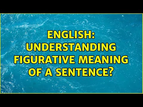 English: Understanding figurative meaning of a sentence? (2 Solutions!!)
