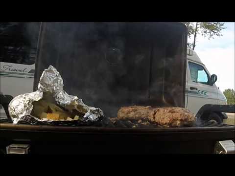 RV Cooking ~ a Few Burgers ~ Learning the new Charbroil Grill2Go