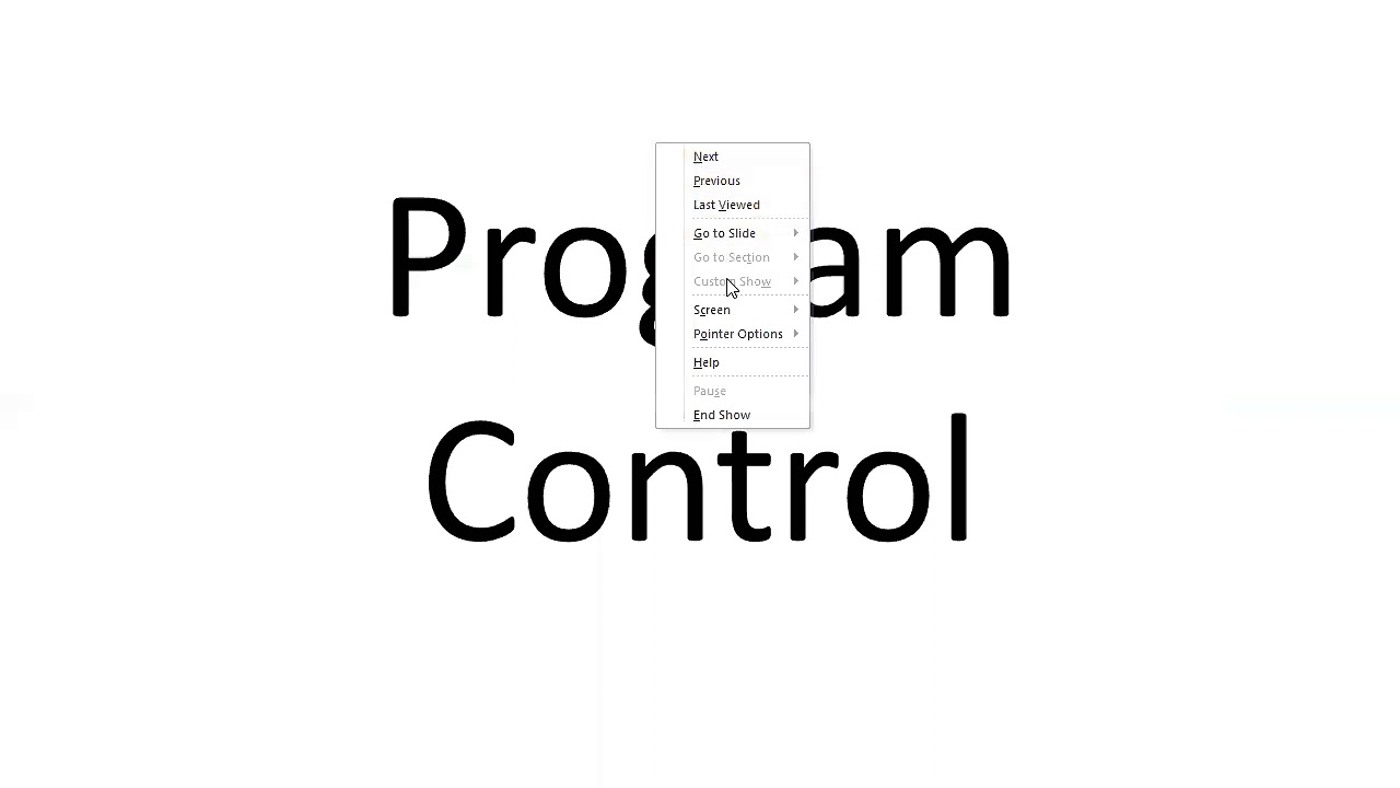Data transfer and manipulation instructions, Program Control