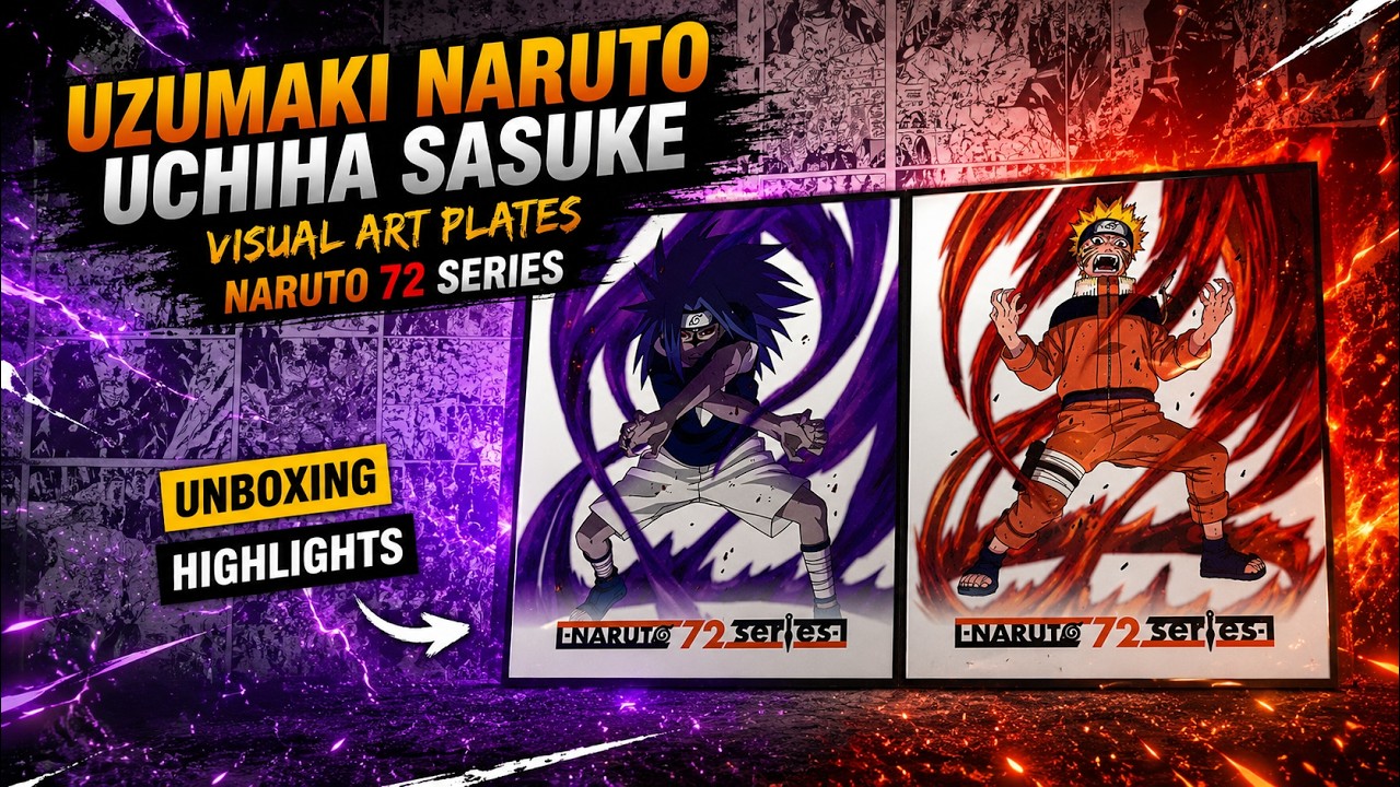 FULL SET Naruto Collectible Plates | Sasuke vs Naruto Art Quality Close Up