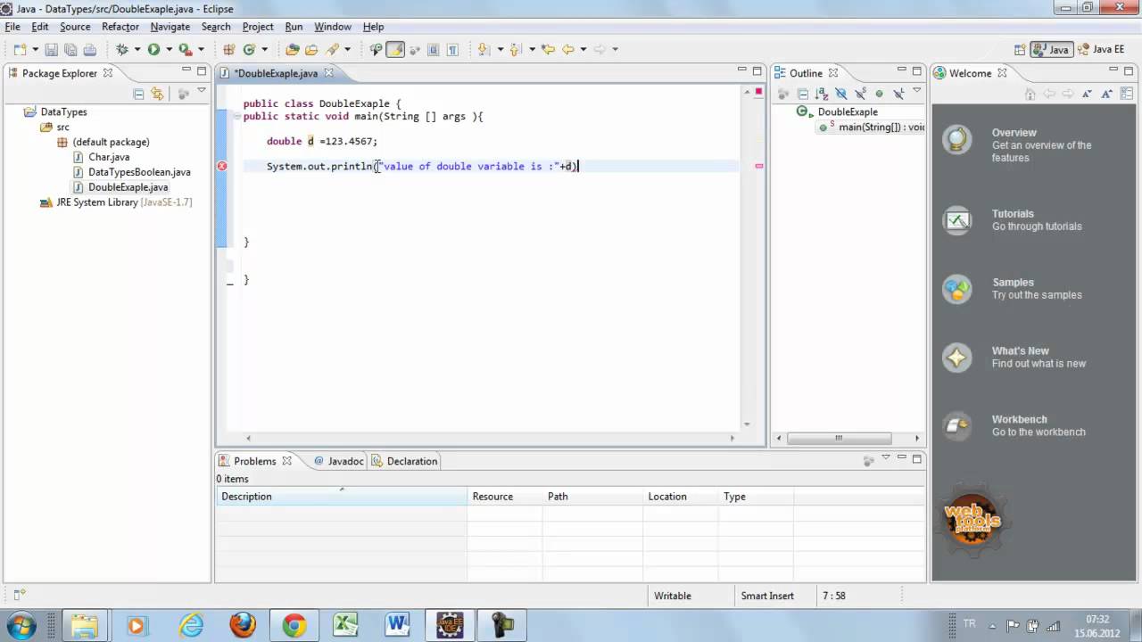 Java Programming tutorial-8 Datatypes Double-Ozan KARADEMİR.mp4