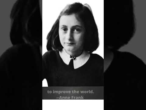 Anne Frank talks about improving the world. #shorts #annefrank #bestquotes #improveworld