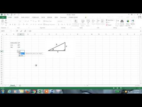 Excel 2013 Tutorial#59 SIN COS TAN Function in Excel