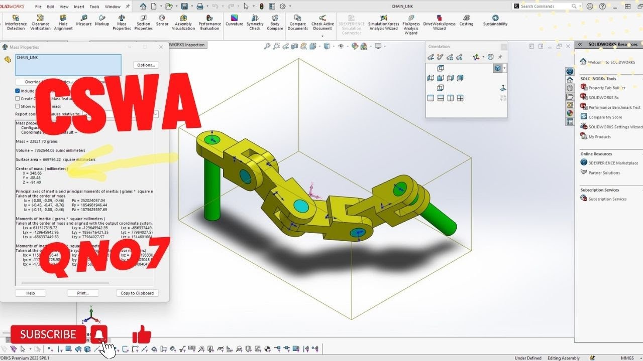 SolidWorks CSWA Sample Exam Exercise 7