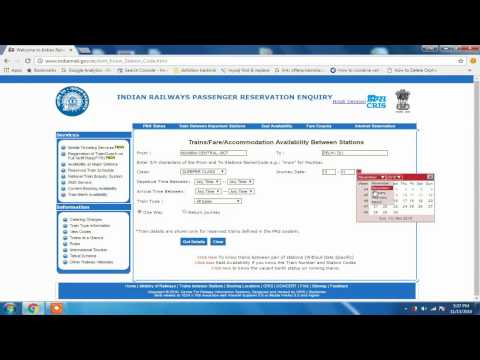 Indian Railways ticket Enquiry Check Seat Availability Indian Train