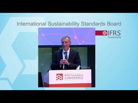 Emmanuel Faber launches the ISSB Standards in his keynote address at the IFRS Conference 2023