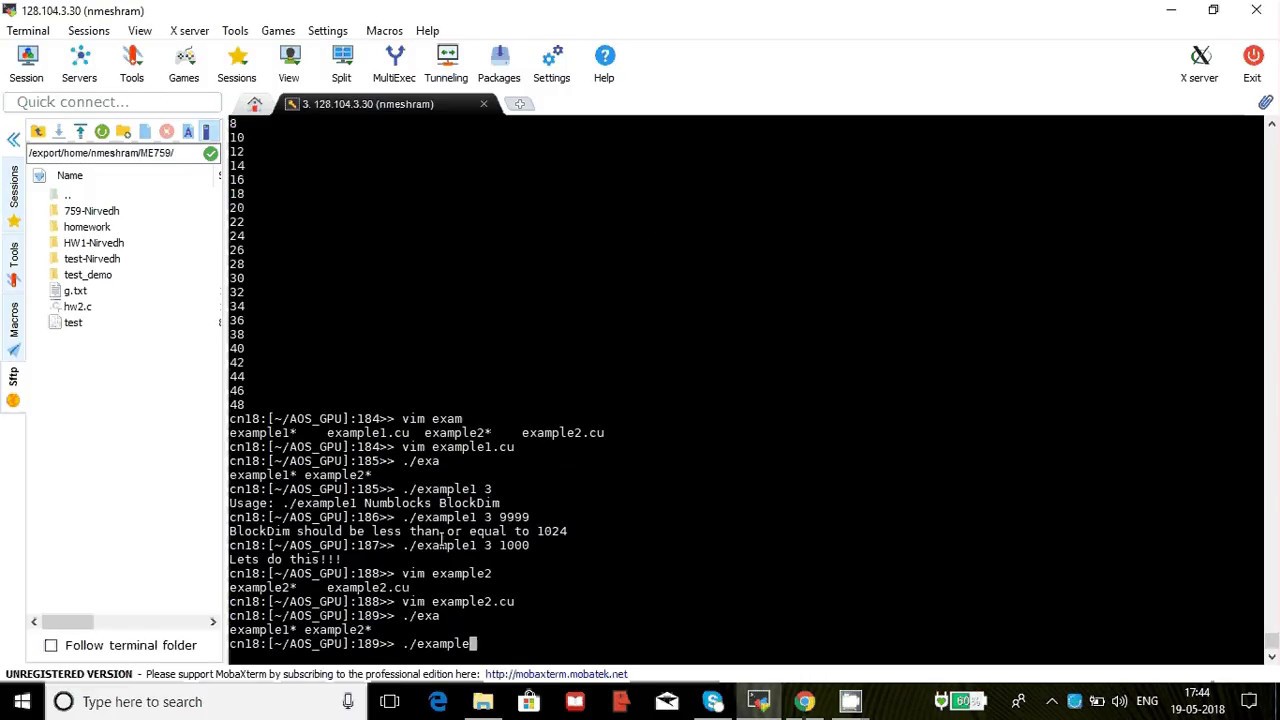 Basic Cuda program with CPU/GPU Memory transfers