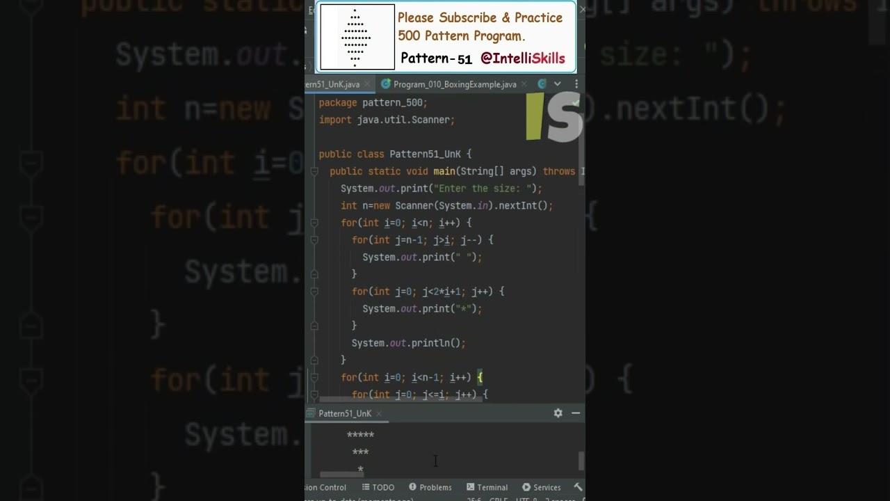 Java Pattern-51 | 500 Java Pattern Programs #shorts #java #coding #programming