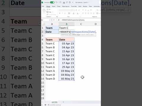 Find LAST Date Based on Criteria | Excel MAXIFS Function