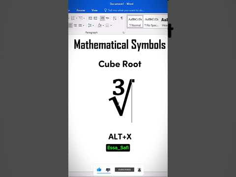 Mathematical Symbols (Cube Root)