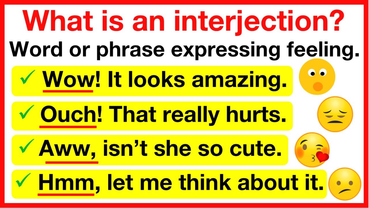 INTERJECTIONS 🤔 | What is an interjection? | Learn with examples | Parts of speech 8