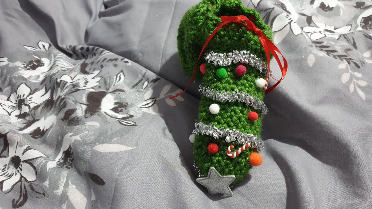Part 1 Christmas tree crochet willy warmer tutorial