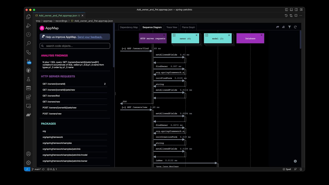 Recording AppMaps of Java/Spring apps in VS Code