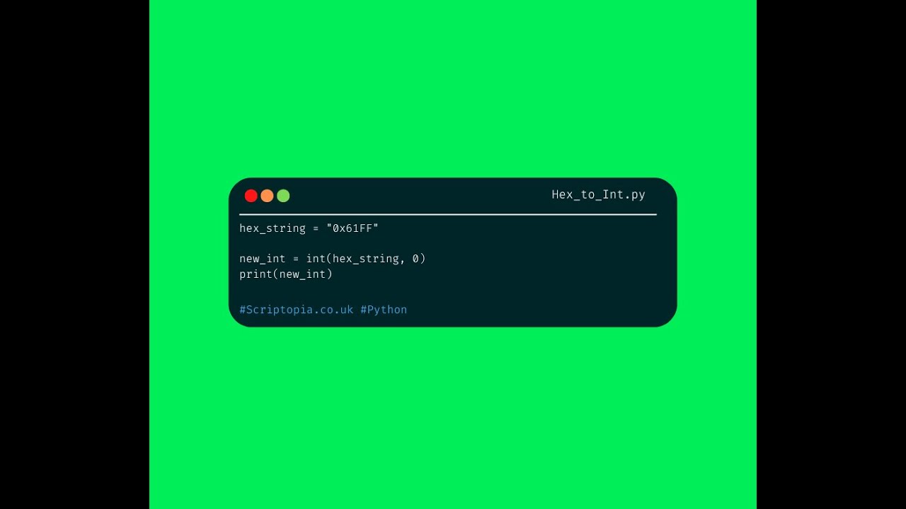 Python Integers - Convert hex string to integer
