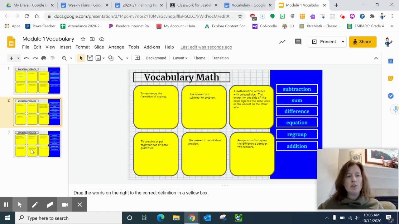 Math Vocabulary Match