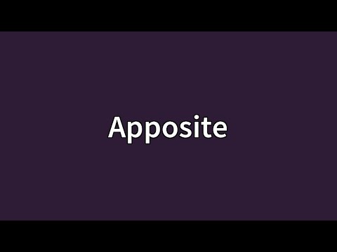 Apposite Meaning