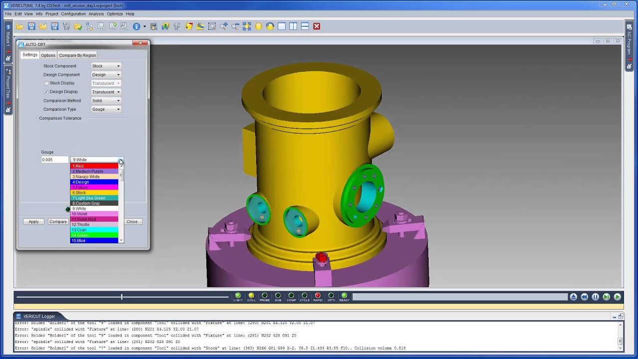 Inspect with AUTO-DIFF in VERICUT CNC simulation software