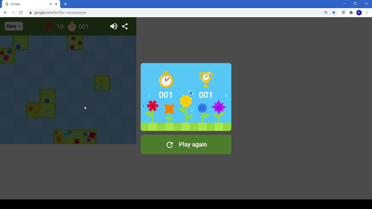 I beat Google Minesweeper in 1 second