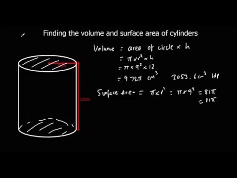 Finding the volume and surface area of cylinders