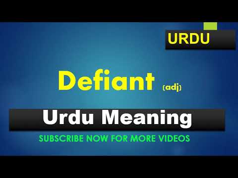 Defiant meaning in urdu | Video Urdu Dictionary