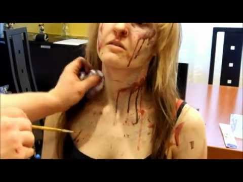 Zombie Makeup With Only Acrylic Paint - Sped Up