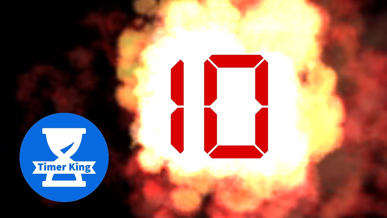 10 Second Ticking Countdown Timer With Bomb Explosion Sound | Digital LED Style.