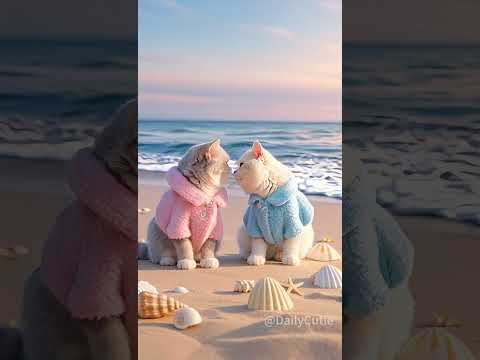Cute cats cuddle together #ai #cat #cuteanimal #cute #cutepet #kitten #wallpaper #cutewallpaper