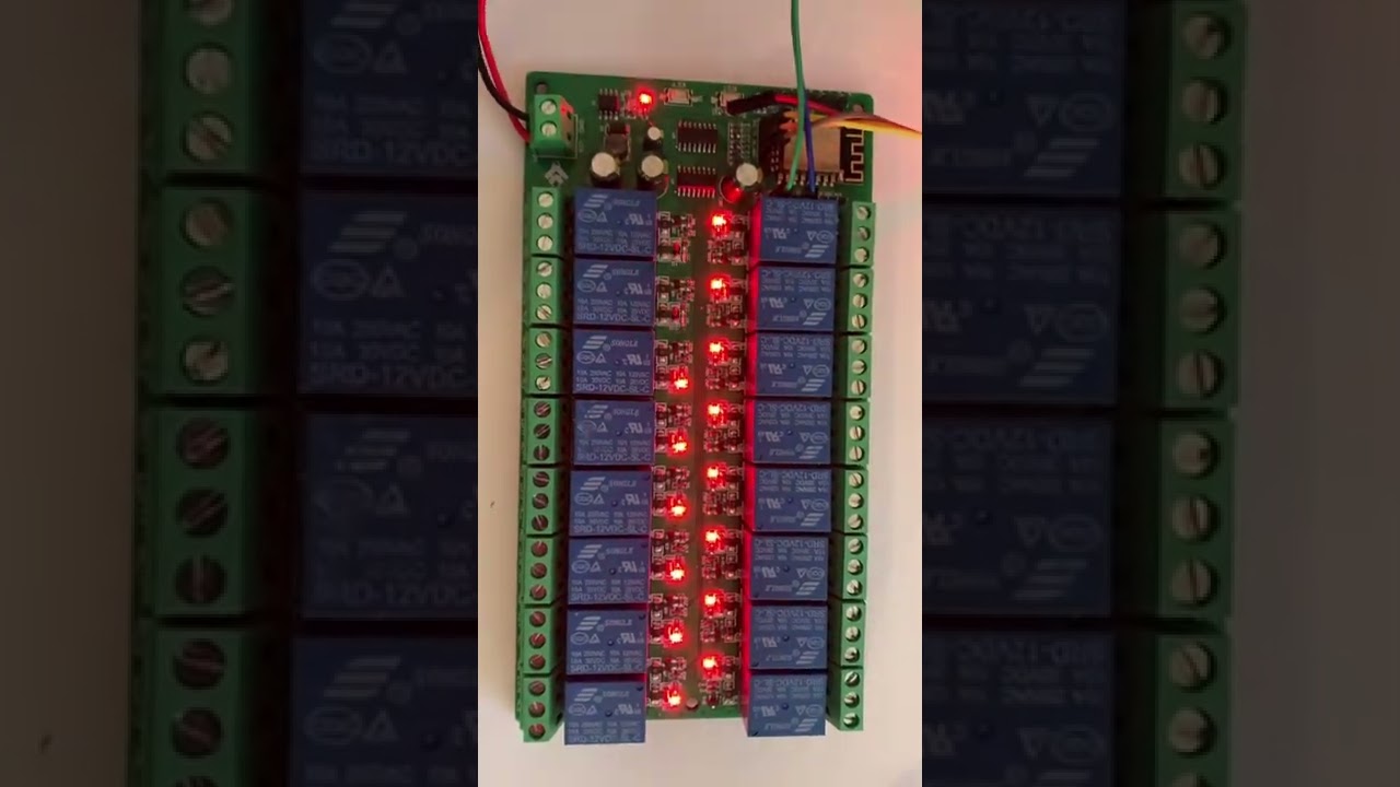 ESP8266 12F WIFI LCTech 16 Channel relay board flash Arduino 74HC595 ESPHome