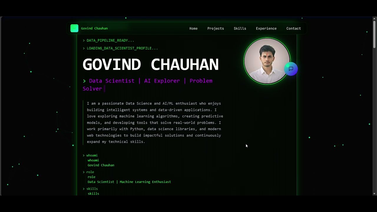 My Developer Portfolio Website | GitHub Project Showcase