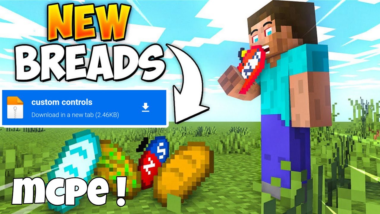 DOWNLOAD CUSTOM BREAD🥪 MOD FOR MINECRAFT PE | SUPPORT ALL VERSION MCPE 1.19+