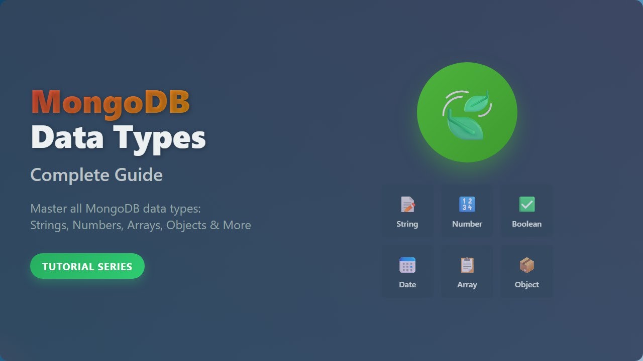 MongoDB Data Types Explained for Beginners | String, Number, Boolean & More!