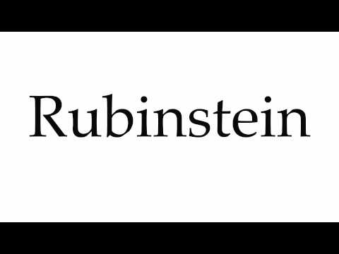 How to Pronounce Rubinstein