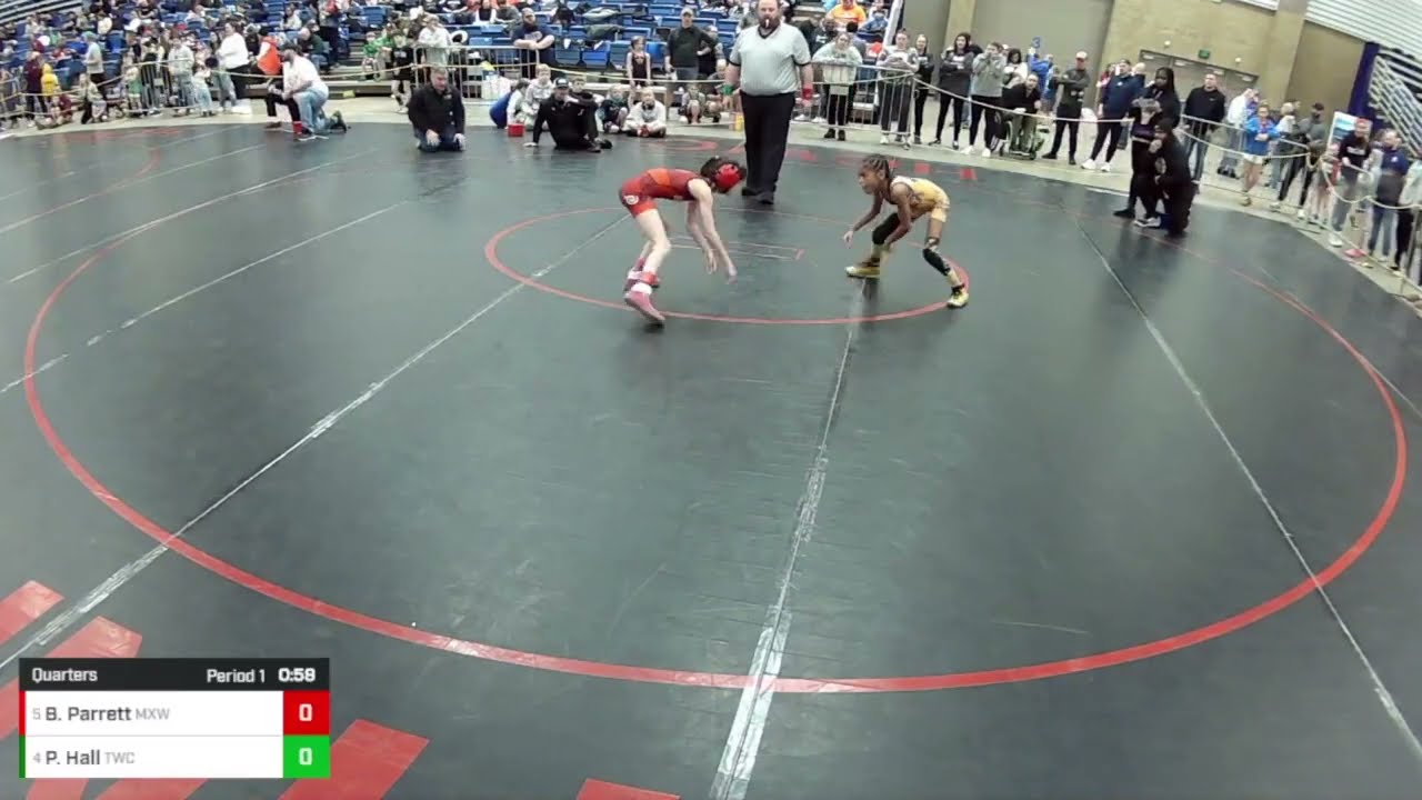Briar Parrett vs Penelope Hall: 2025 Kids Folkstyle Nationals: 10U 53 Ibs quarterfinals
