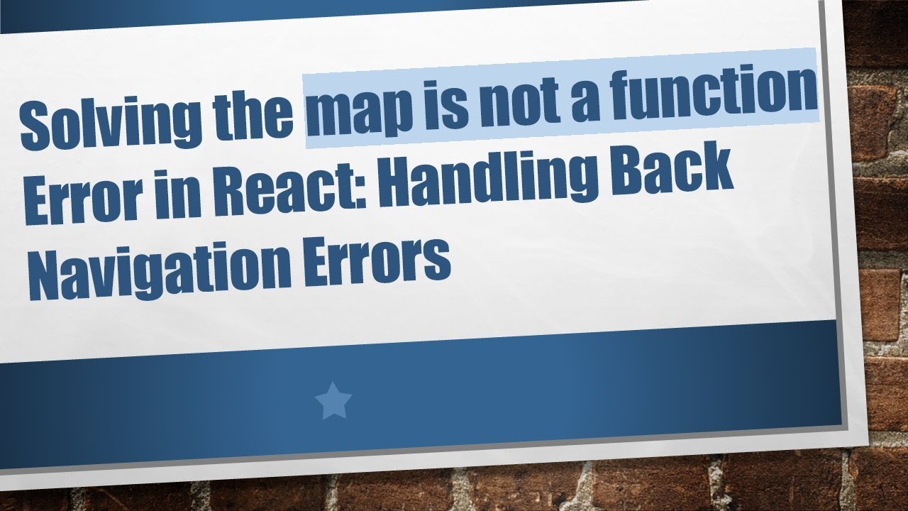 Solving the map is not a function Error in React: Handling Back Navigation Errors