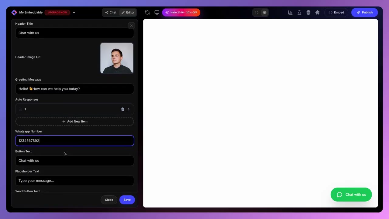 How to Add a WhatsApp Chat Button Widget to Your Website with Embeddable