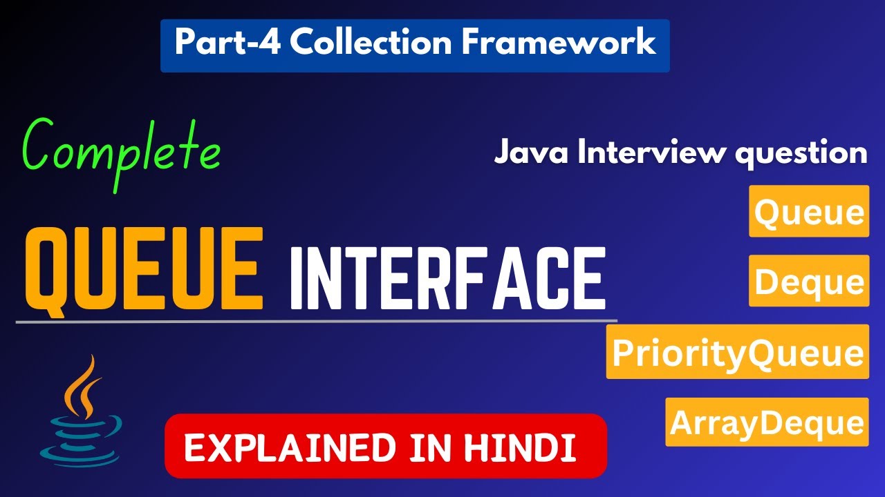 Java Collection Framework - Part 4: Queue Interface | Complete explanation in Hindi